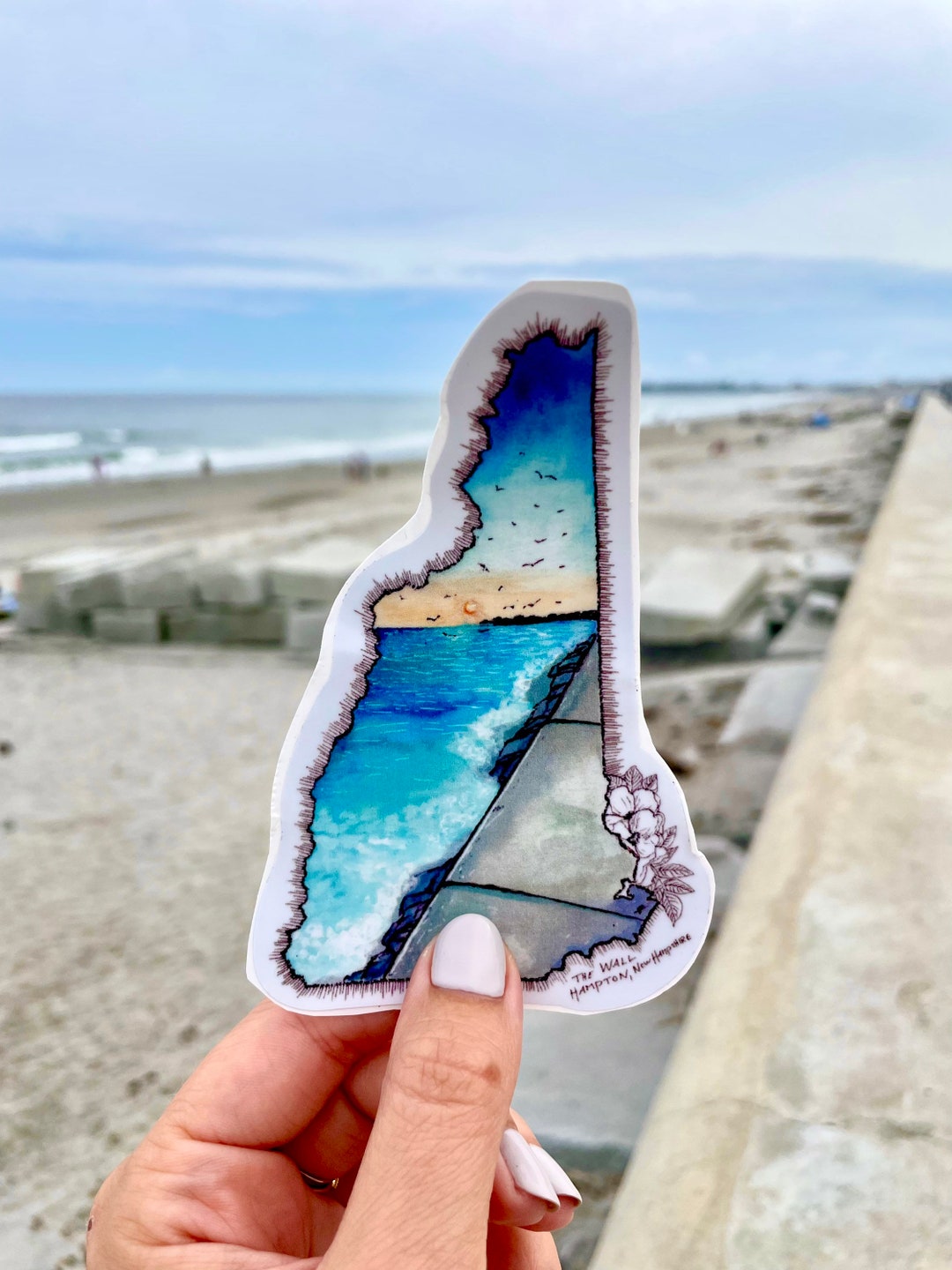 Hampton Wall New Hampshire Vinyl Sticker - Etsy