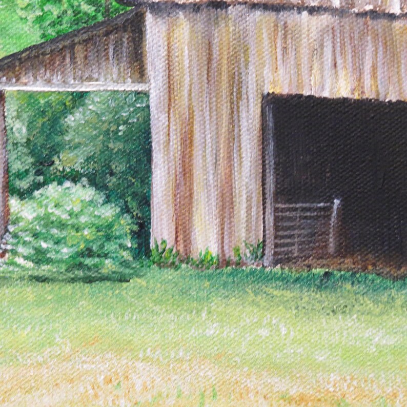 Barn in the Green Acre Original Acrylic Painting - Etsy