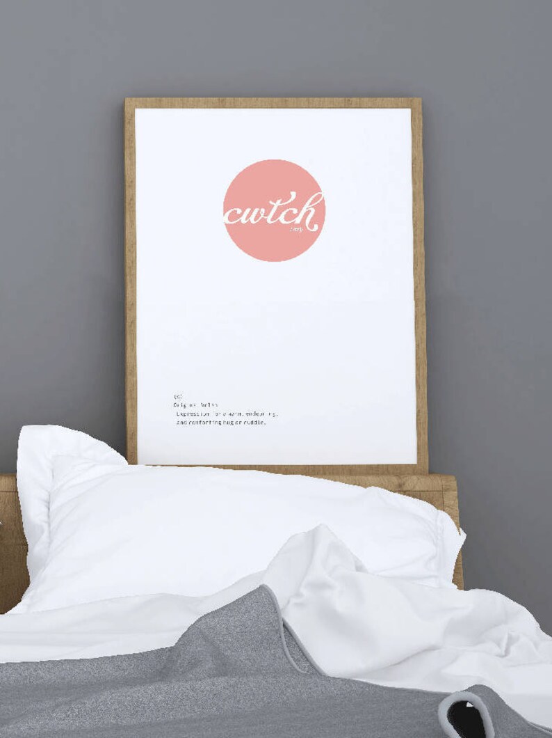 Cwtch, Welsh Definition of a Hug & Cuddle, Definition Prints, Gift for ...