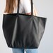 BLACK OVERSIZE SHOPPER Bag, Soft Leather Shopper, Large Shopper ...