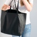 BLACK OVERSIZE SHOPPER Bag, Soft Leather Shopper, Large Shopper ...