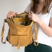 YELLOW Leather Backpack Convertible Backpack Backpack Purse - Etsy