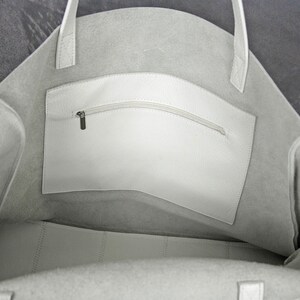 WHITE LARGE SHOULDER Bag, Oversize Leather Bag, Large Everyday Leather ...