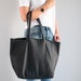 BLACK OVERSIZE SHOPPER Bag Soft Leather Shopper Large - Etsy