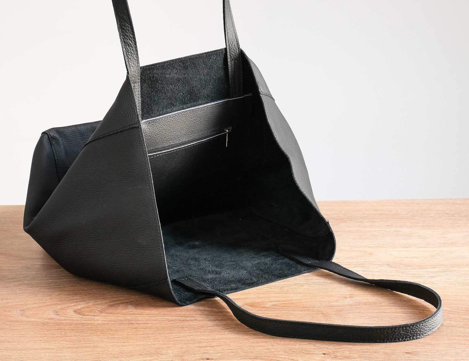 BLACK OVERSIZE SHOPPER Bag Soft Leather Shopper Large | Etsy