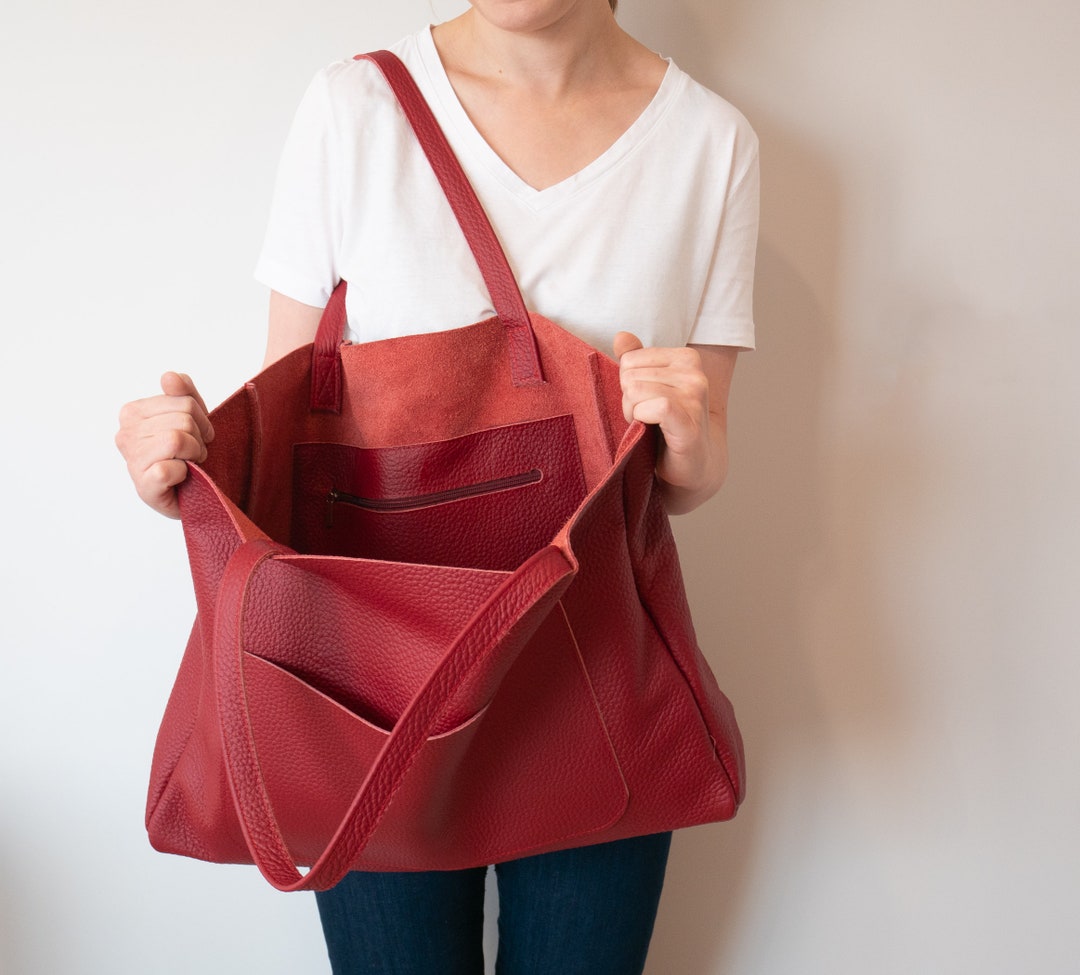 Elegant Burgundy Tote for Daily Use - Versatile & Stylish Oversized ...