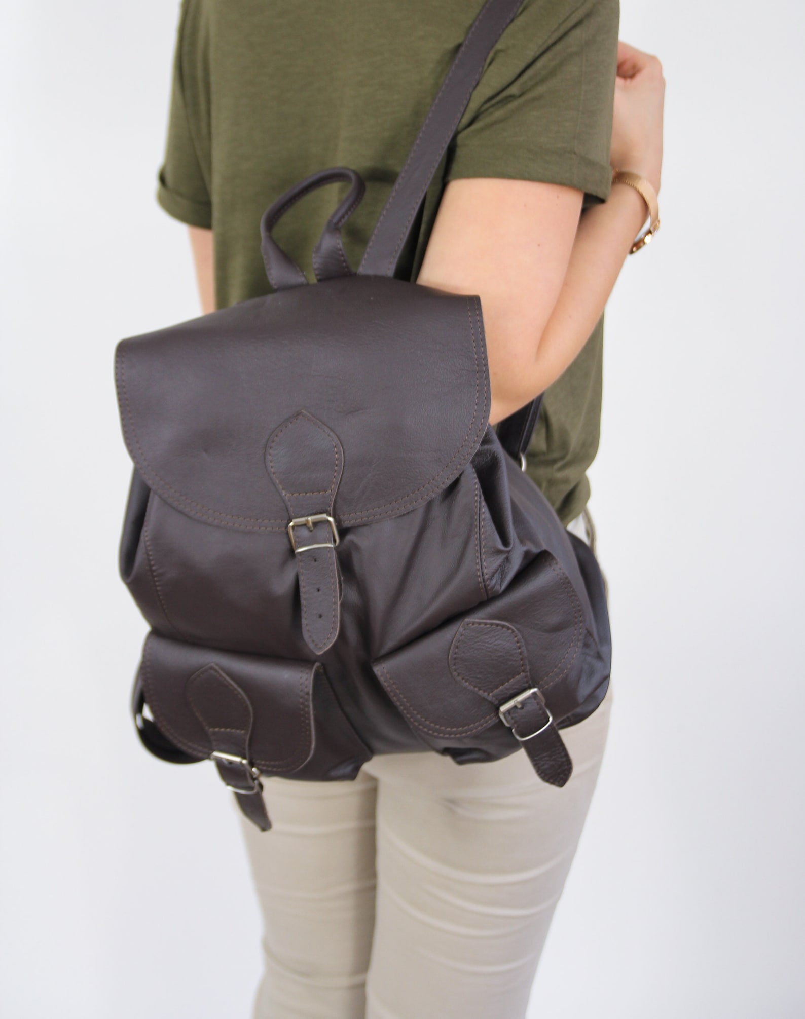 LEATHER BACKPACK Dark BROWN Leather Rucksack Large - Etsy