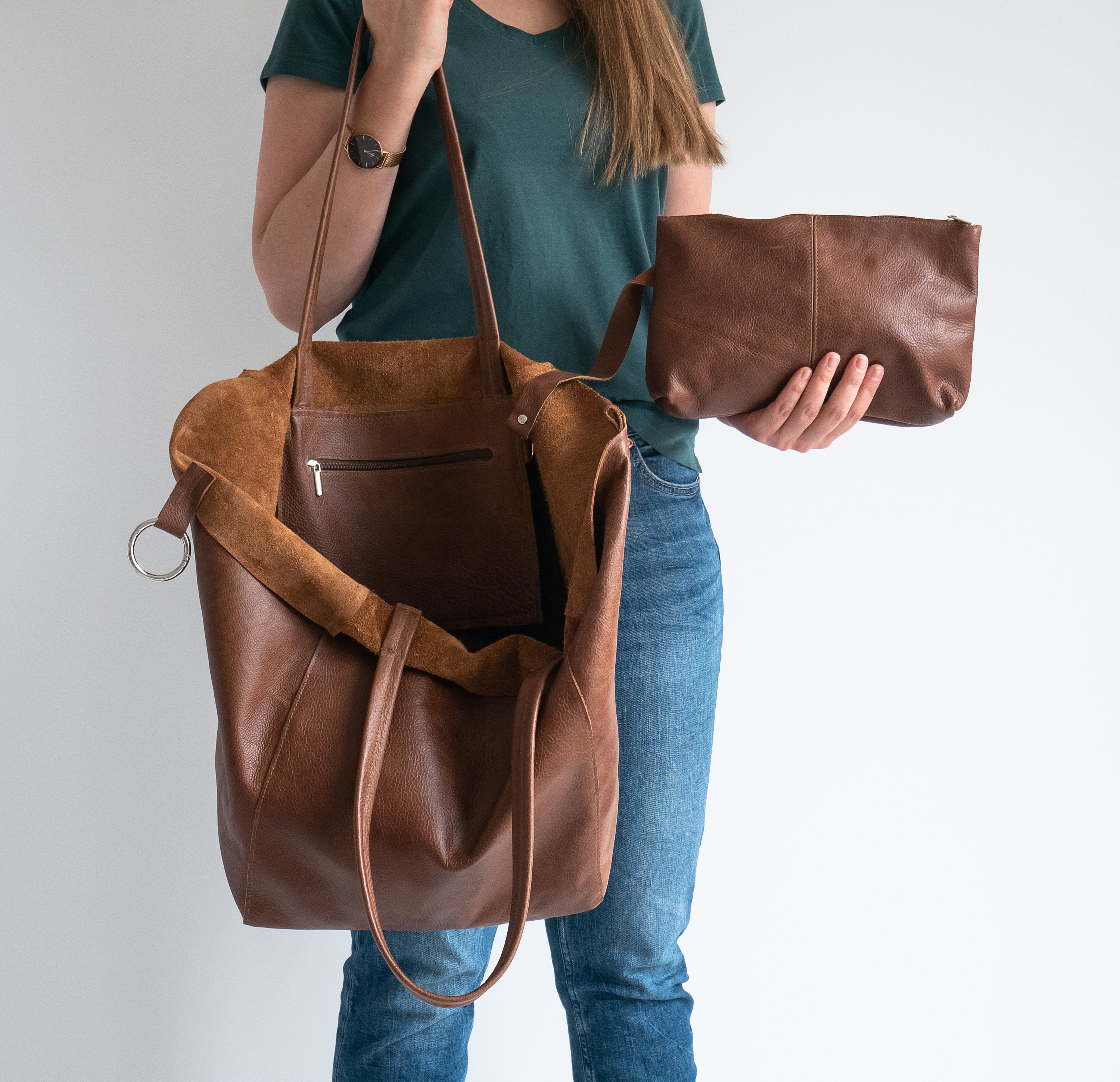 OVERSIZE SHOPPER Bag Large BROWN Tote Bag Distressed - Etsy