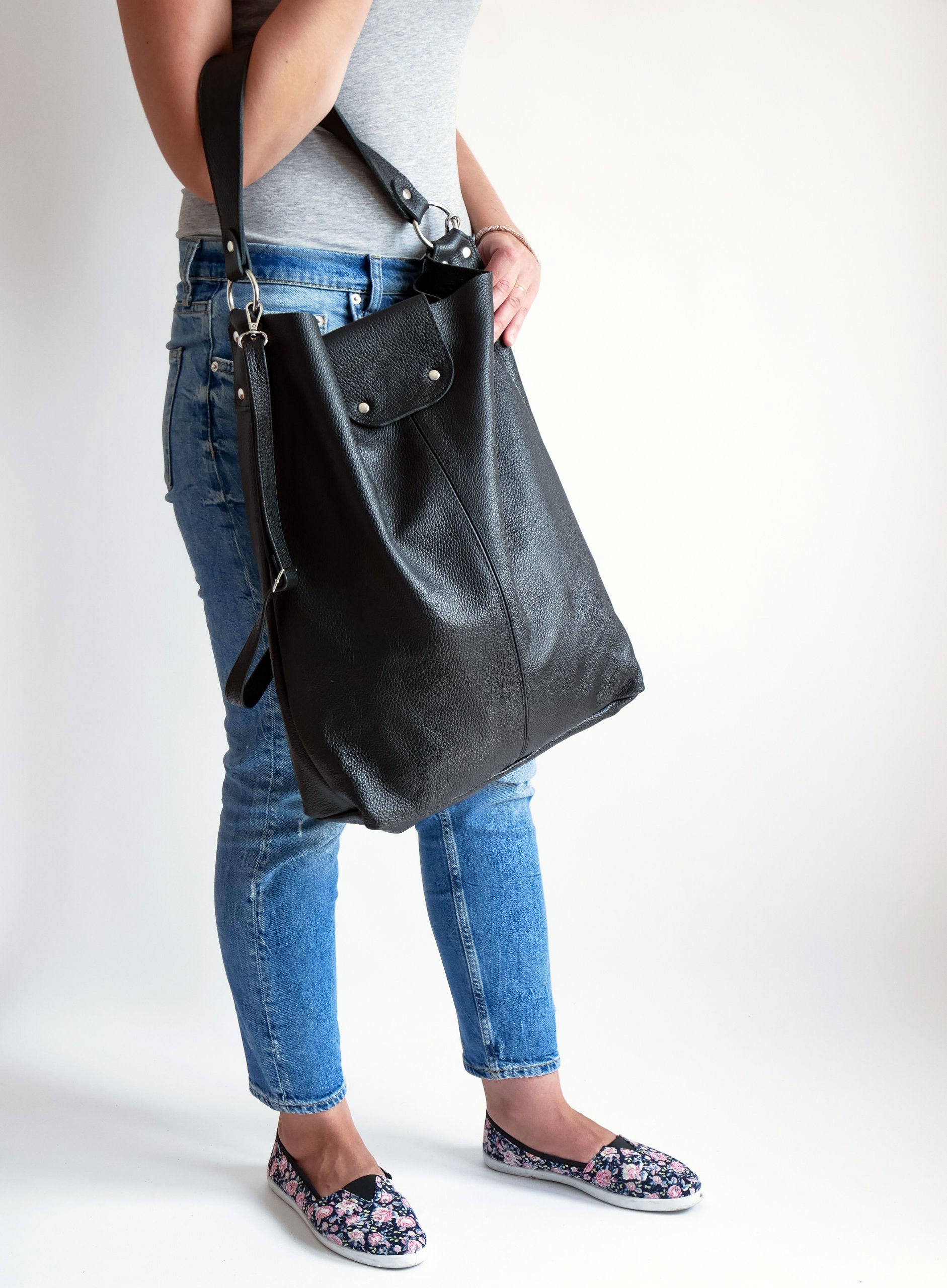 Black OVERSIZE SHOPPER Bag XXL Tote Bag Woman Large - Etsy