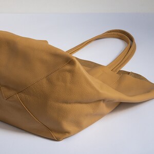 Yellow OVERSIZE SHOULDER Bag - Large Leather Tote Bag - Big Handbag ...