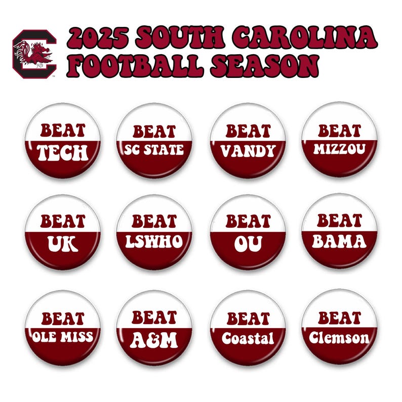 2025 USC South Carolina BEAT OPPONENT Buttons - Etsy