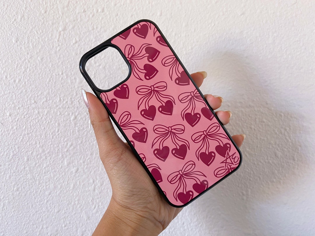 Heart Cherry Phone Case , Bow Phone Case, Gifts for Teens, Gifts for ...