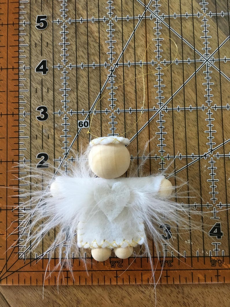 Angel Felt Ornament Felt Angel Christmas Ornament Wood | Etsy