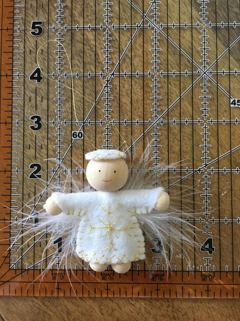 Angel Felt Ornament Felt Angel Christmas Ornament Wood | Etsy