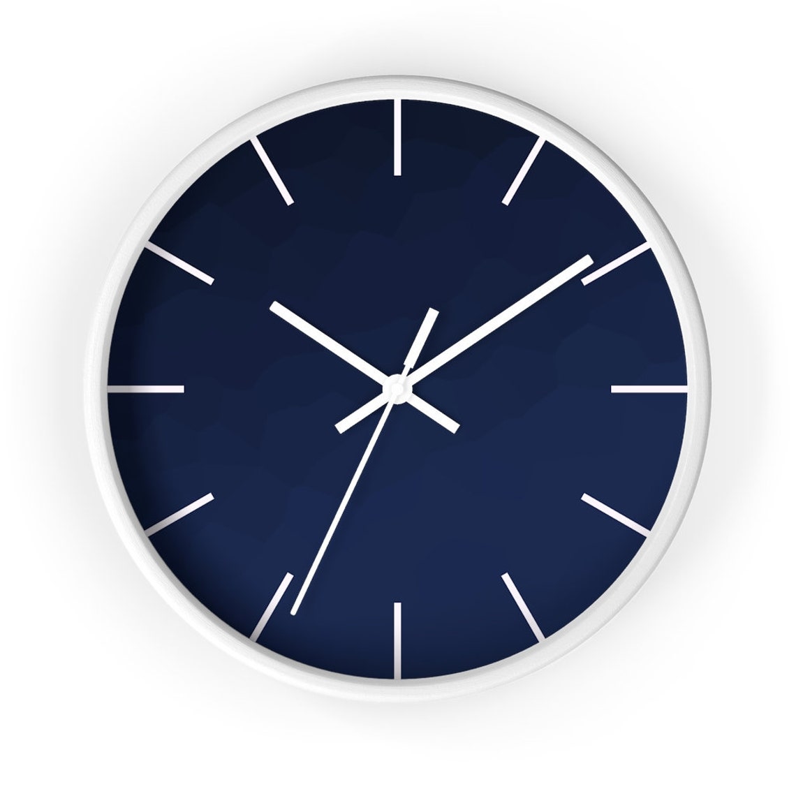 Dark Blue Wall Clock With White Lines | Etsy