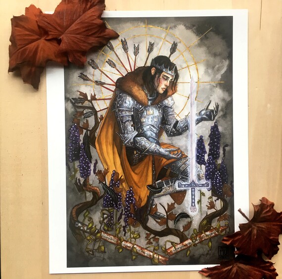 King Arthur fantasy illustration art print 8.5x11 | Etsy