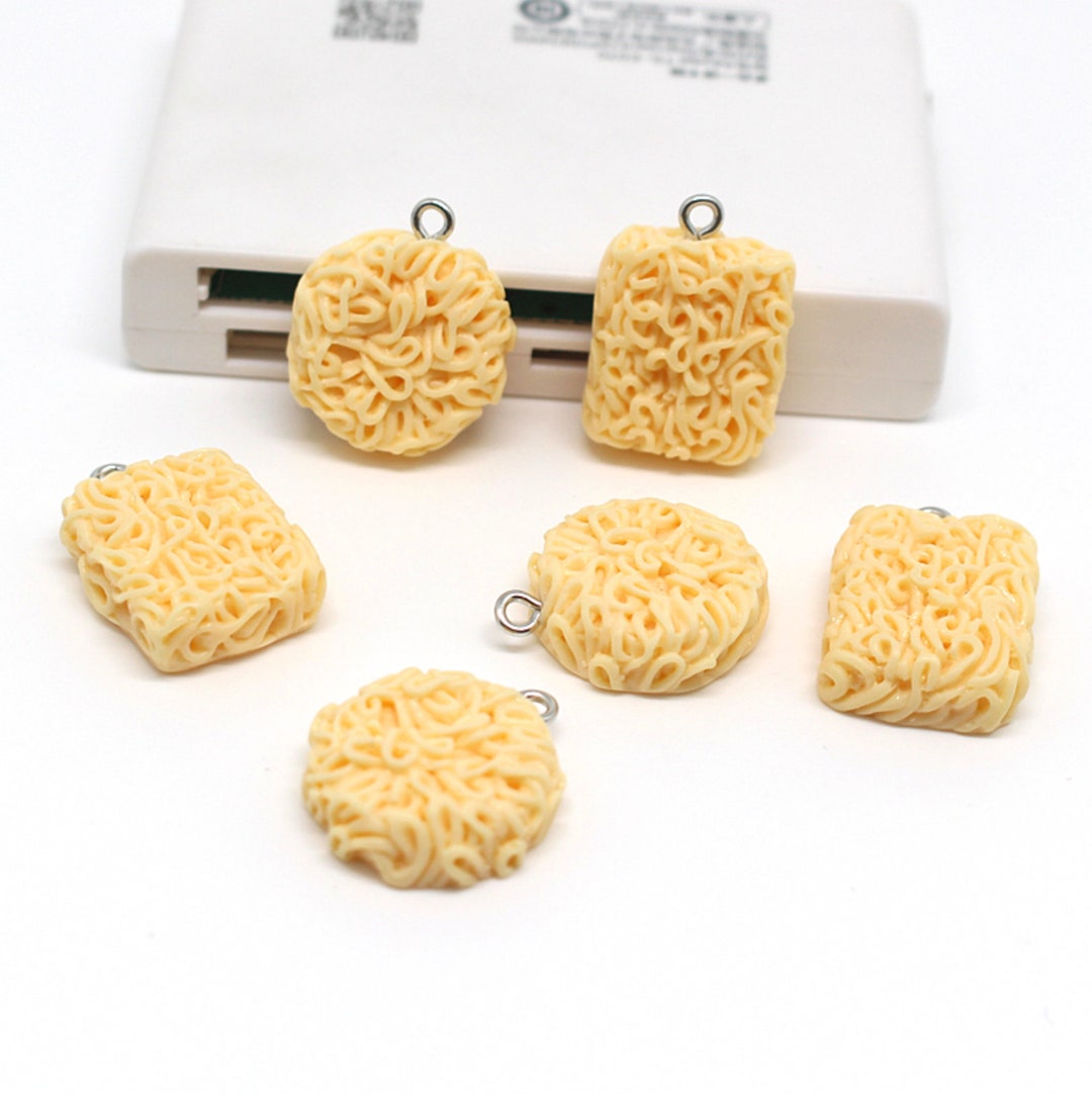 Instant Ramen Noodle Charm With Eye Pin Round or Square - Etsy