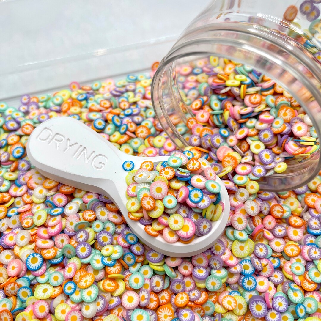 FAKE, 5MM Colorful Daisy Circle Polymer Clay Sprinkle NOT EDIBLE D28-26 ...