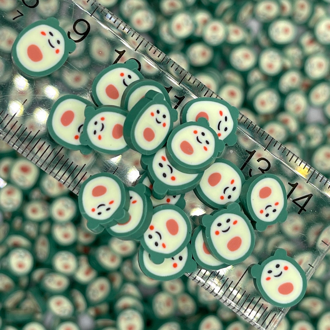 FAKE, 10MM Cute Avocado Bear Polymer Clay Sprinkle NOT EDIBLE D21-21 - Etsy