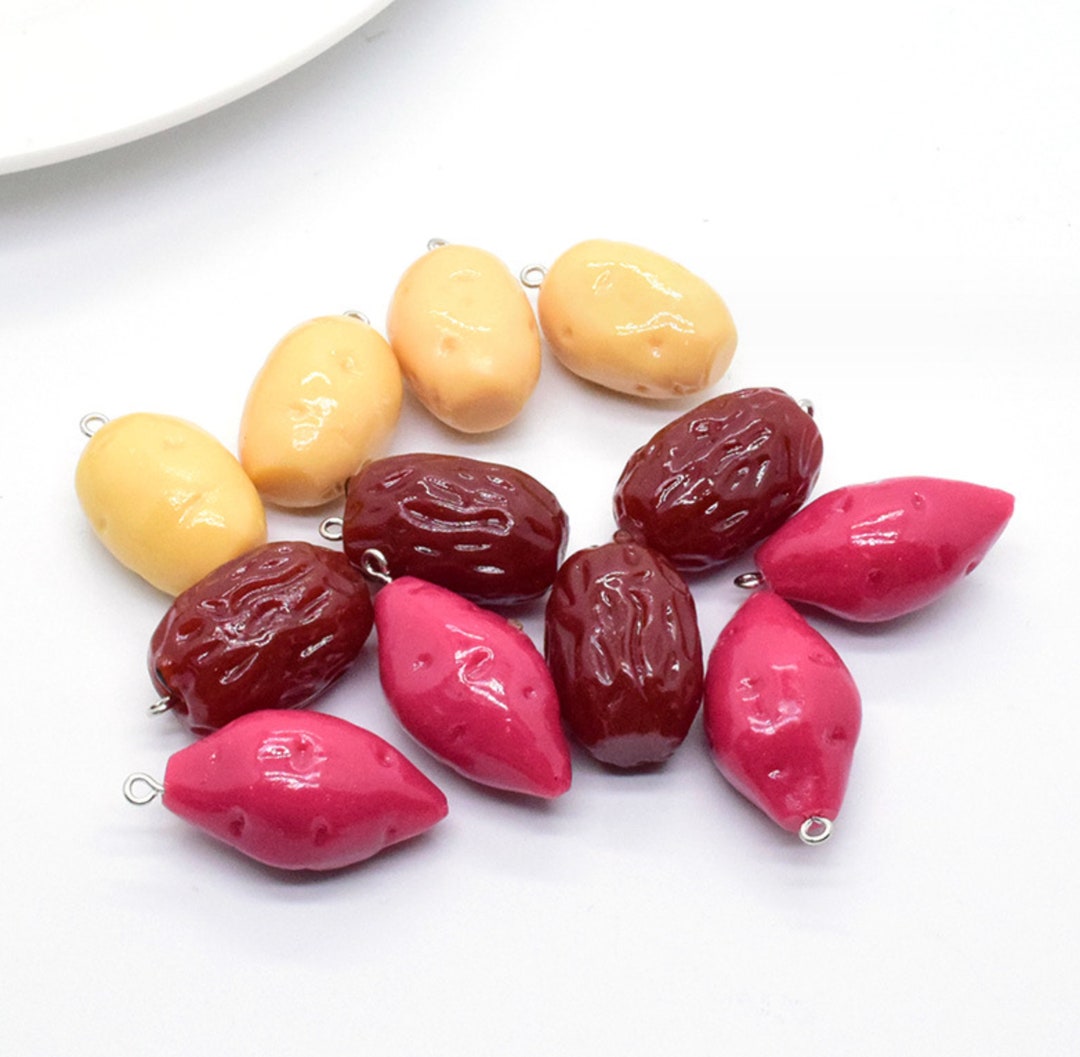 Potato Sweet Yam and Red Date Food Themed Acrylic Charms - Etsy