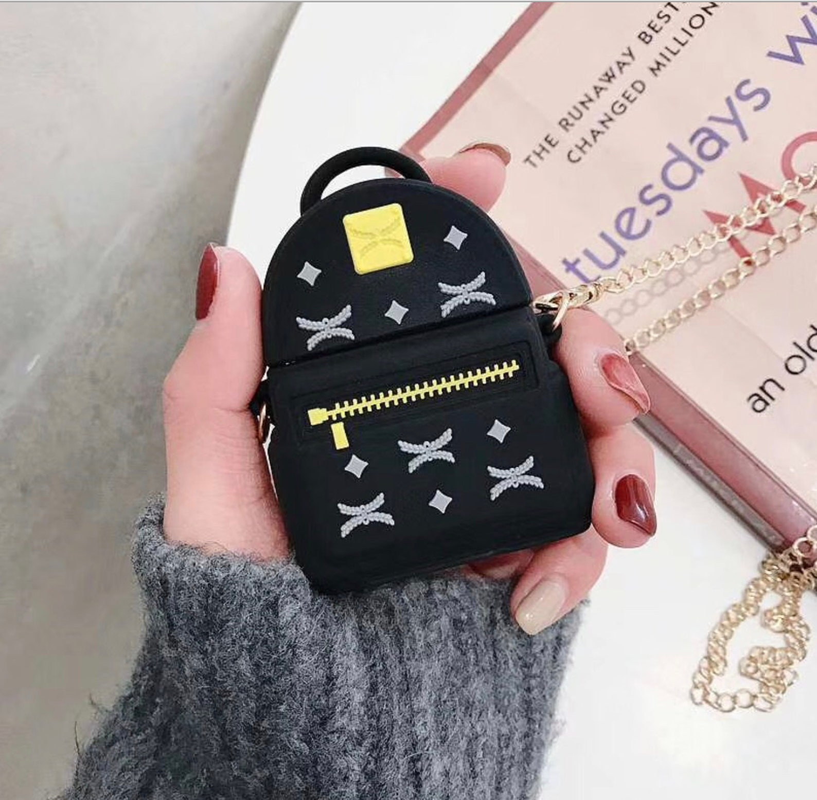 Cute Backpack with Chain Themed AirPod Generation 1 2 and | Etsy