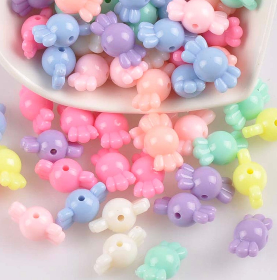 16MM X 9MM Cute Pastel Wrapped Candy Beads - Etsy