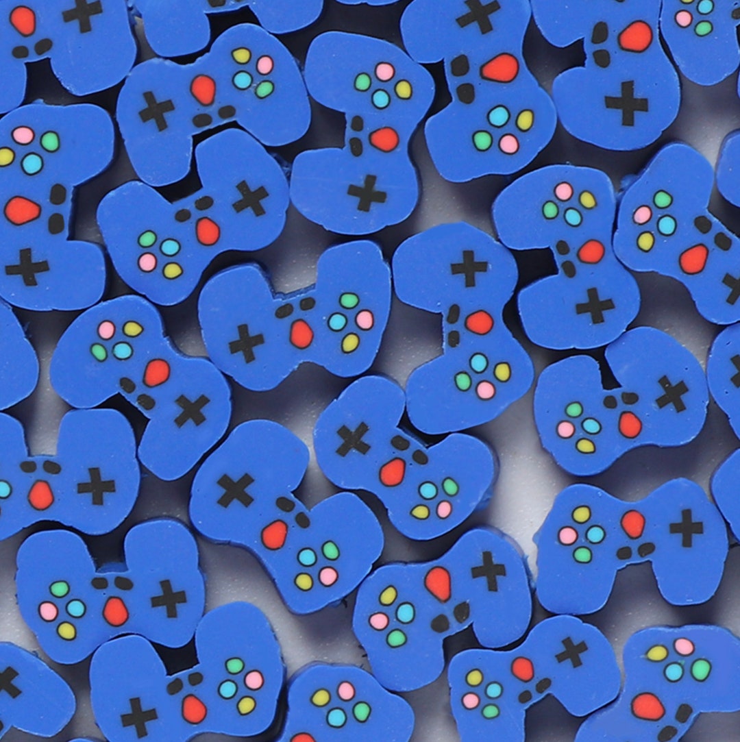 Blue Game Controller, Gaming Themed Polymer Clay Beads 10mm X 7mm, Hole ...