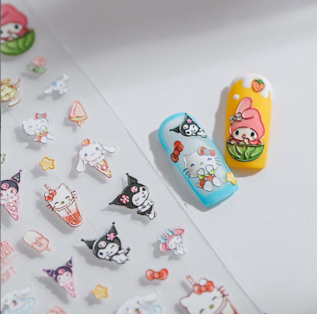 TENSOR Cute Summer Desserts Cartoon Characters kitty With - Etsy