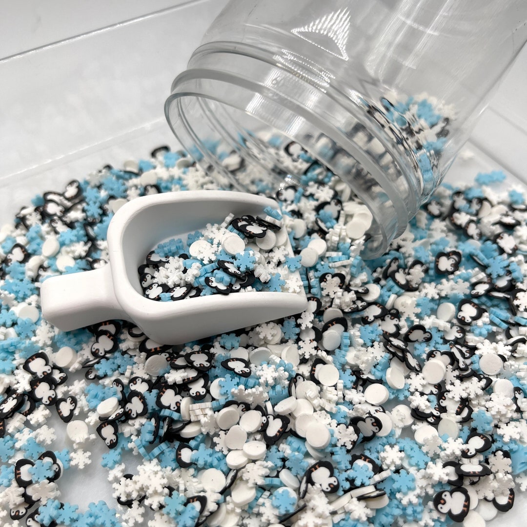 FAKE, Penguin and Snowflake Winter Theme Polymer Clay Sprinkle Mix NOT ...