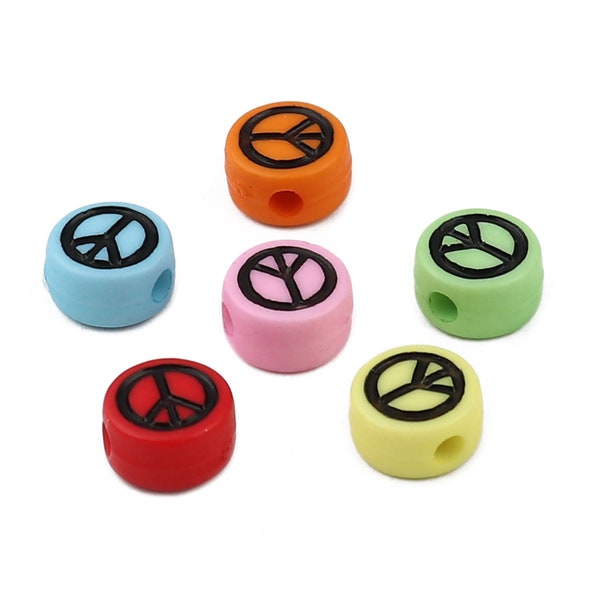Black Peace Sign Beads - Etsy
