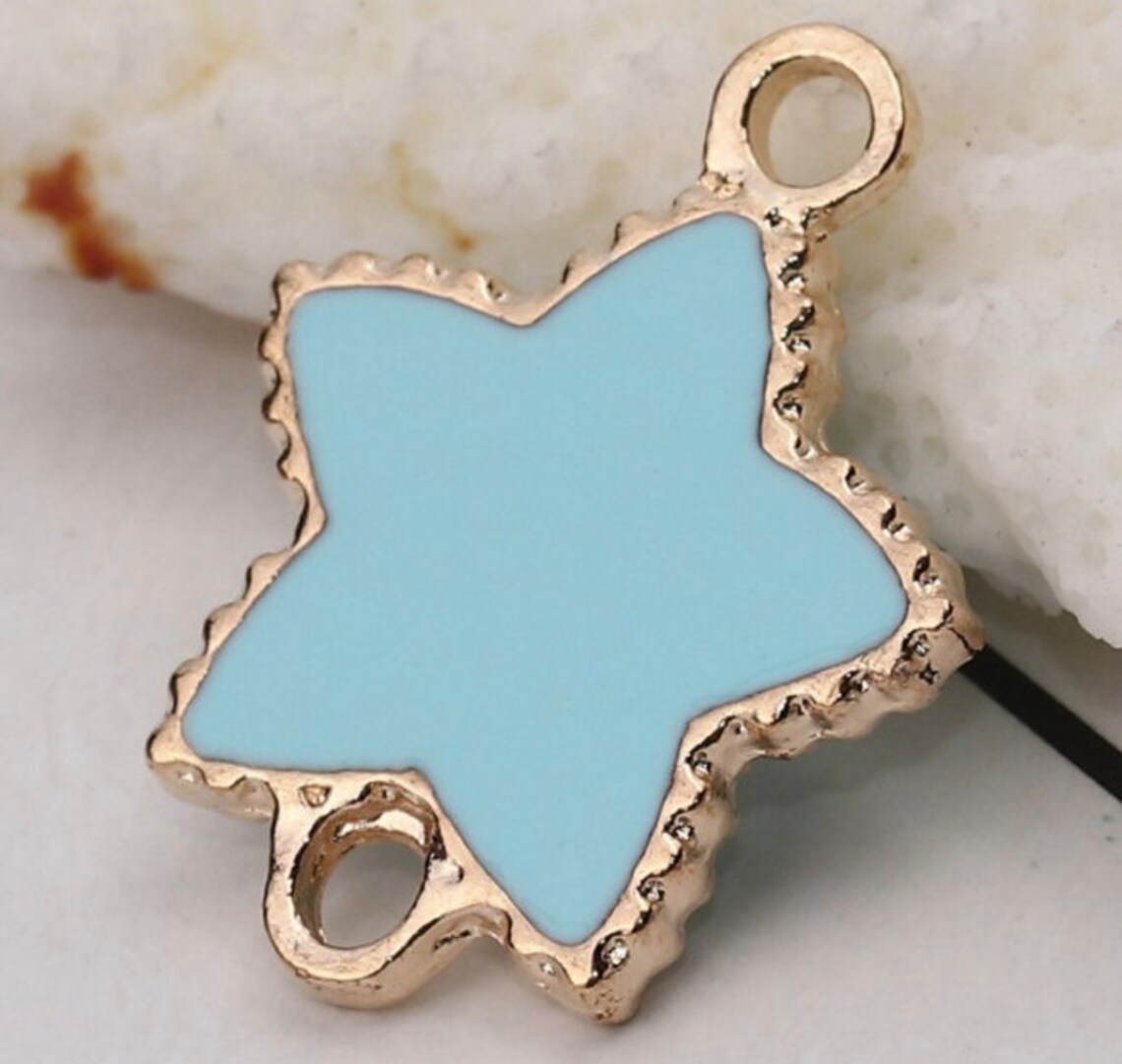 5pc/10pc Filled Star Connecter Charm Pendant 24mm X 19 Mm - Etsy