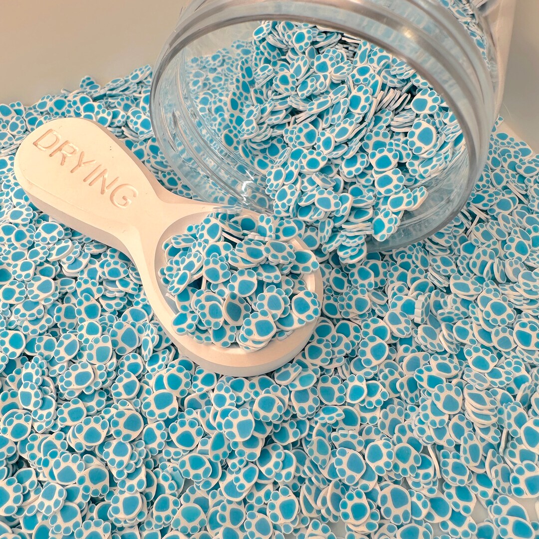 FAKE 5MM Blue Paws, Animal Themed Polymer Clay Sprinkle NOT EDIBLE D45 ...
