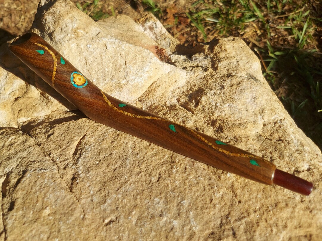 Ceremonial Aya Vine and Stone Inlay Turquoise & Malachite Tepi ...