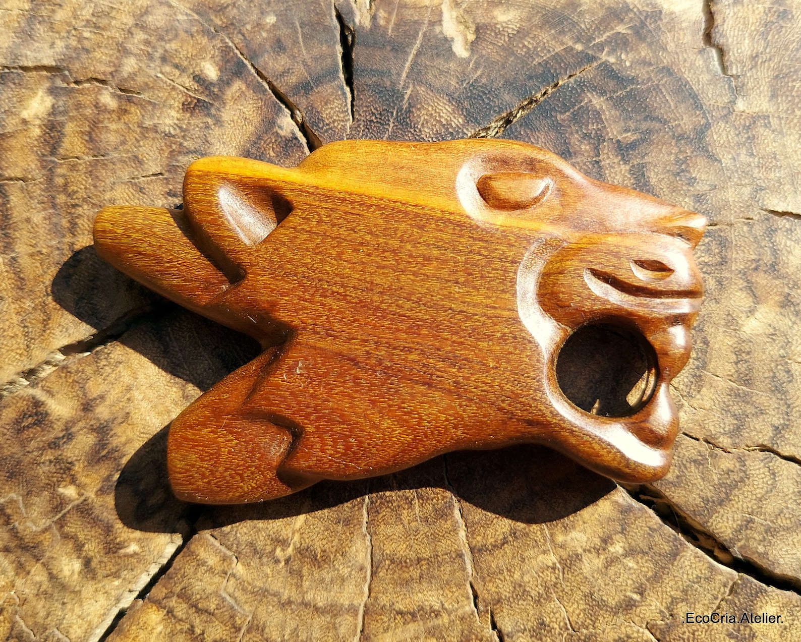 Handcarved Jaguar - Kuripe Single Block Self Applicator, Hapeh ...