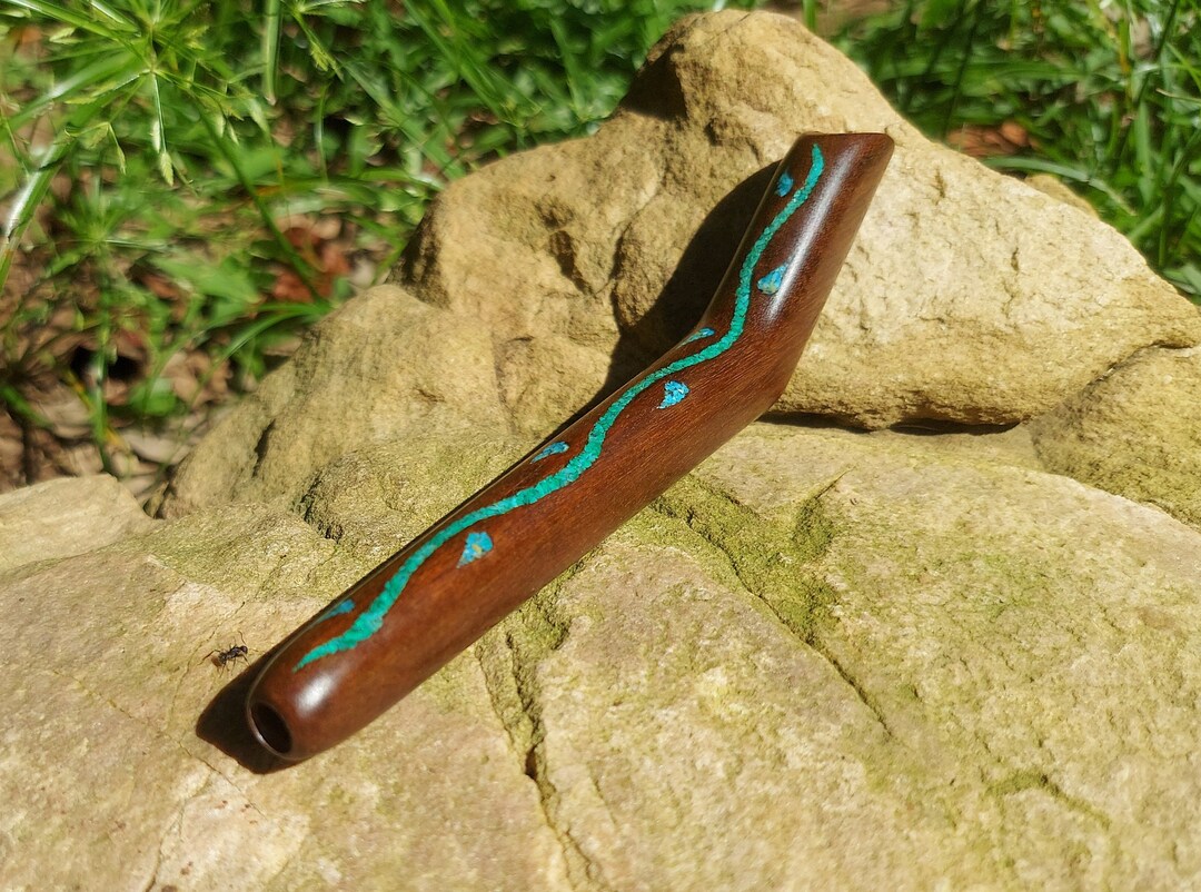 Ceremonial Malachite & Turquoise Inlay Tepi Applicator, Hapeh ...