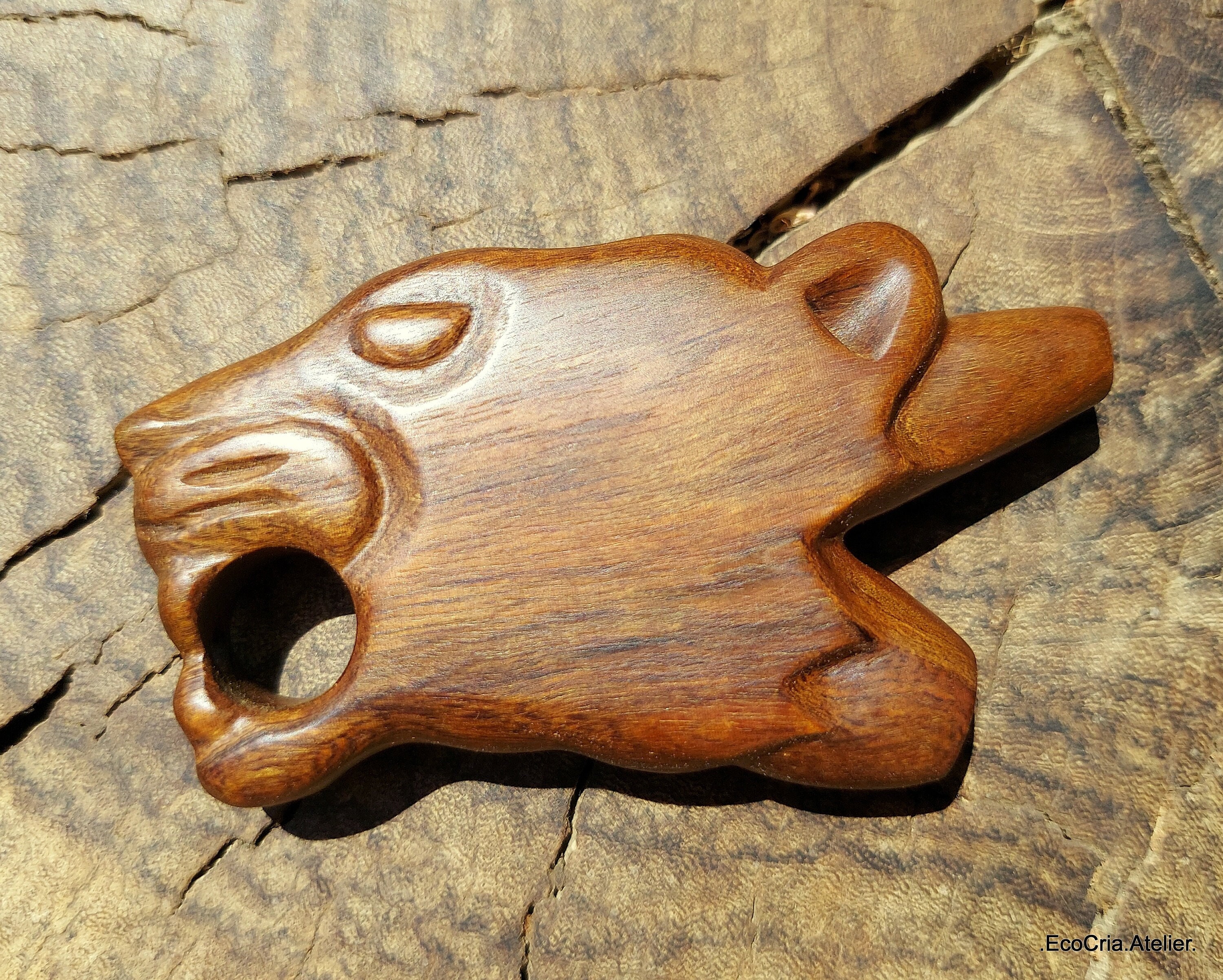 Handcarved Jaguar - Kuripe Single Block Self Applicator, Hapeh ...