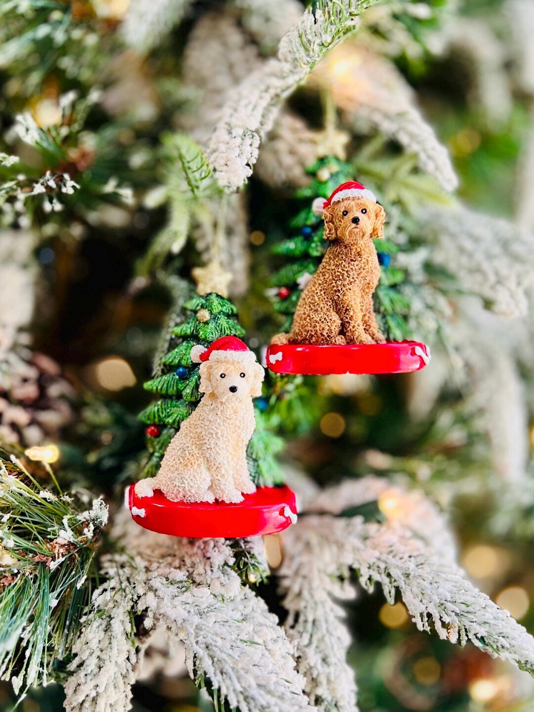 Personalized Labradoodle Christmas Ornament | Dog With Santa Hat ...