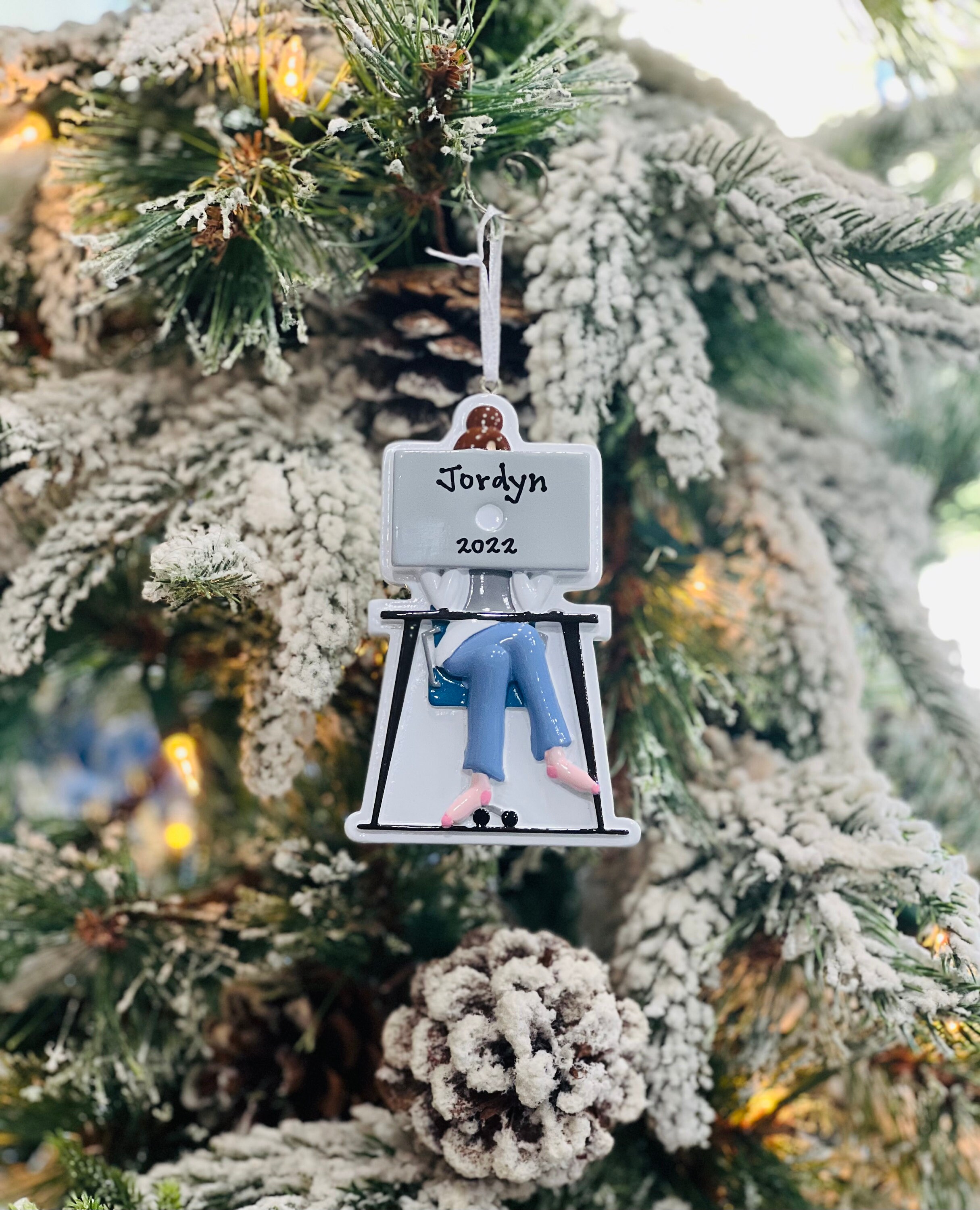 Female Virtual Learning Laptop Personalized Christmas Ornament - Etsy