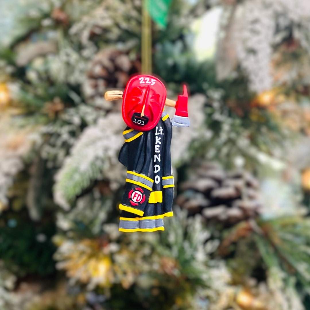 Fireman Ornament Personalized Christmas Ornament Firefighter Gift ...
