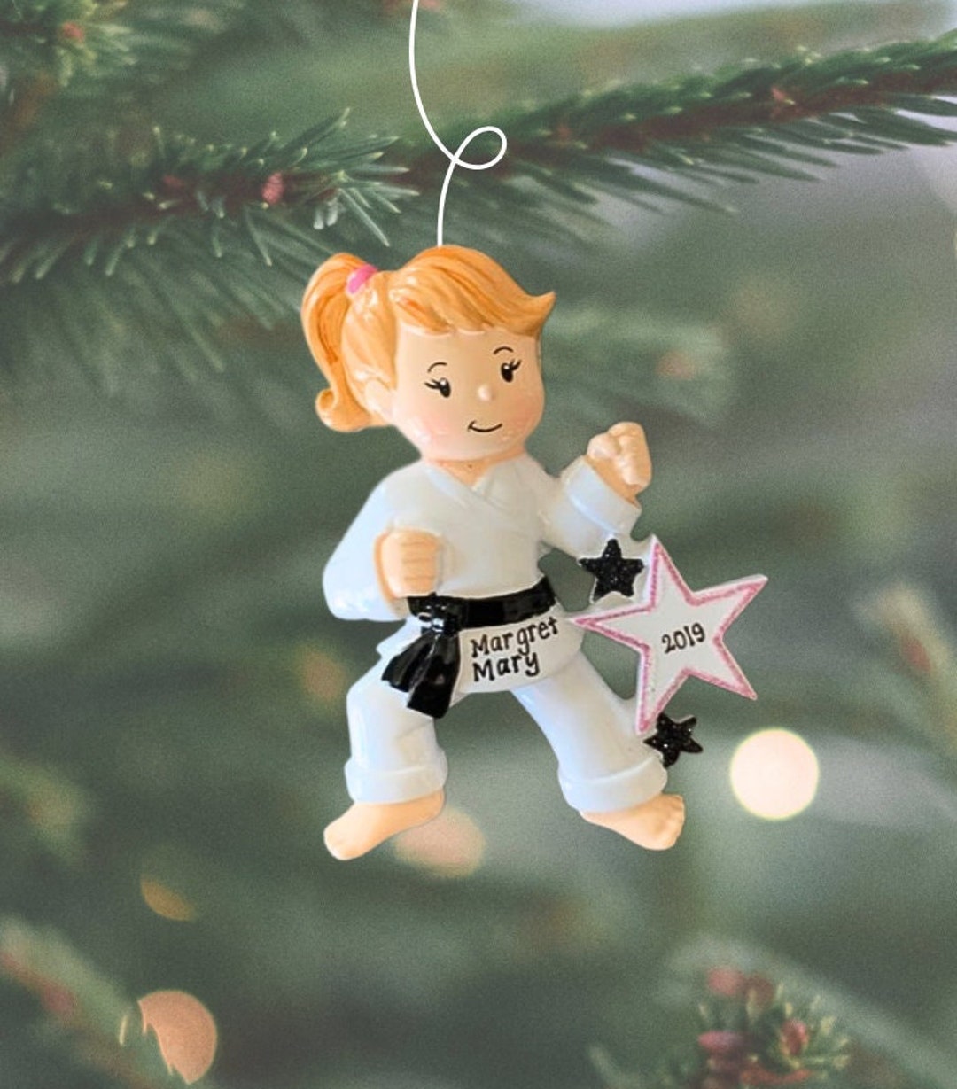 Girl Karate Ornament | Martial Arts Class | Personalized Christmas ...