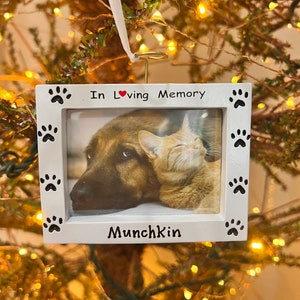 Pet Picture Frame Dog Pet Frame Personalized Christmas Ornament in ...