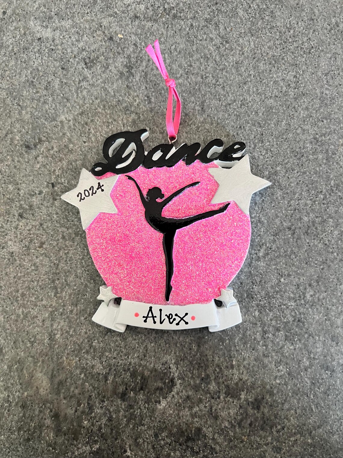 Personalized Pink Glitter Dancer Ornament | Custom Dance Team Gifts - Etsy