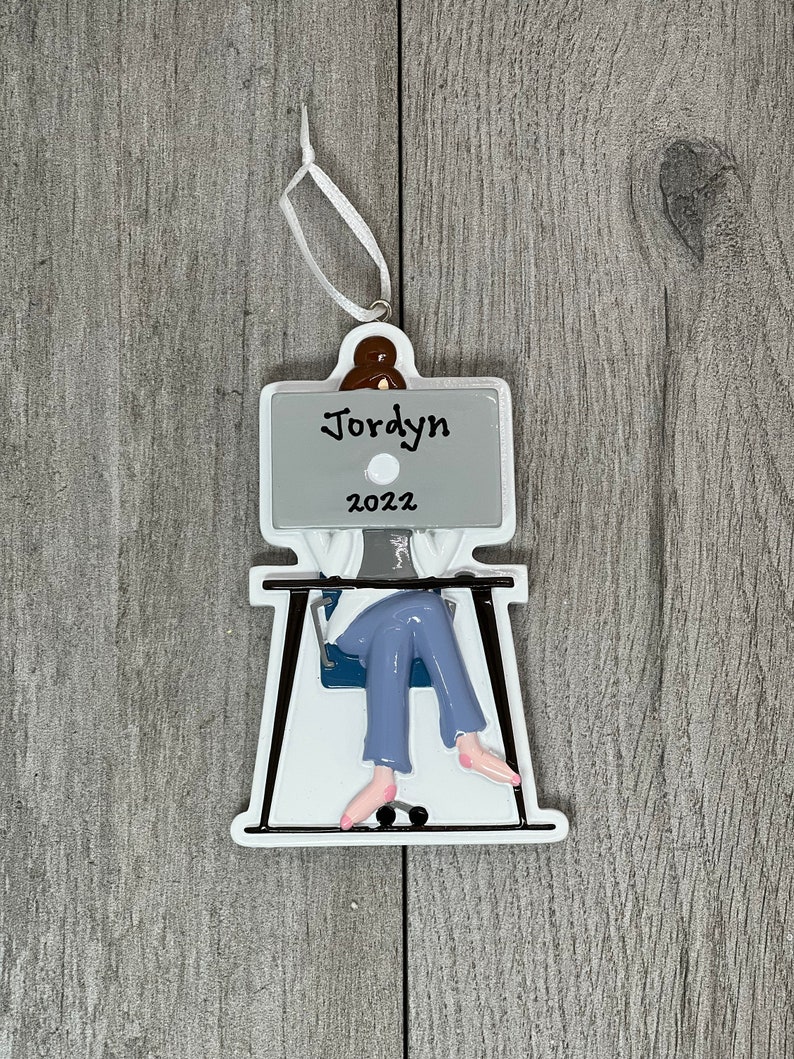 Female Virtual Learning Laptop Personalized Christmas Ornament - Etsy