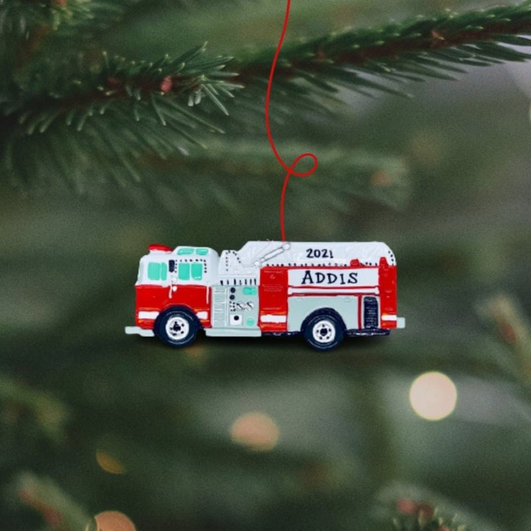Fire Truck Personalized Christmas Ornament Baby's First Christmas ...