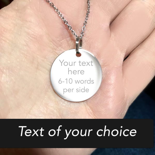 Text Necklace - Etsy