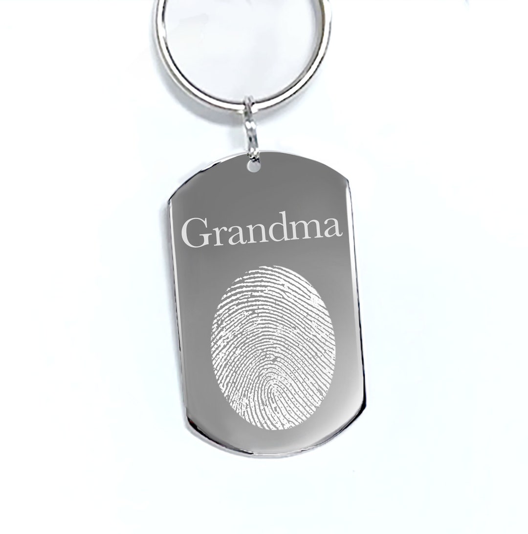 Fingerprint Key Chain, Dog Tag Key Chain, Fingerprint Tag, Memorial Tag ...
