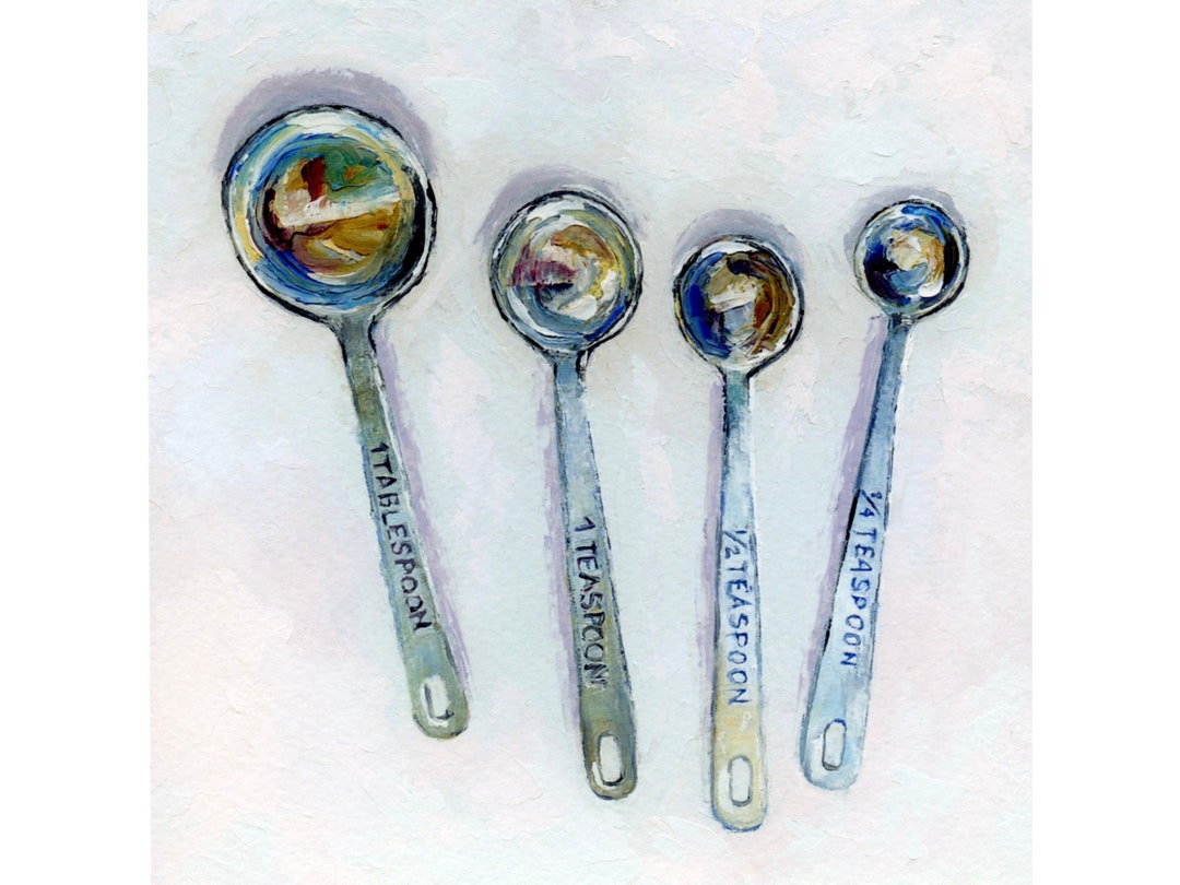 Measuring Spoons Art Print, Baking Art, Kitchen Art, Bakers Gifts ...