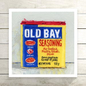 Old Bay Seasoning Kitchen Art Print, Maryland, Seafood Art, Chef Gift ...