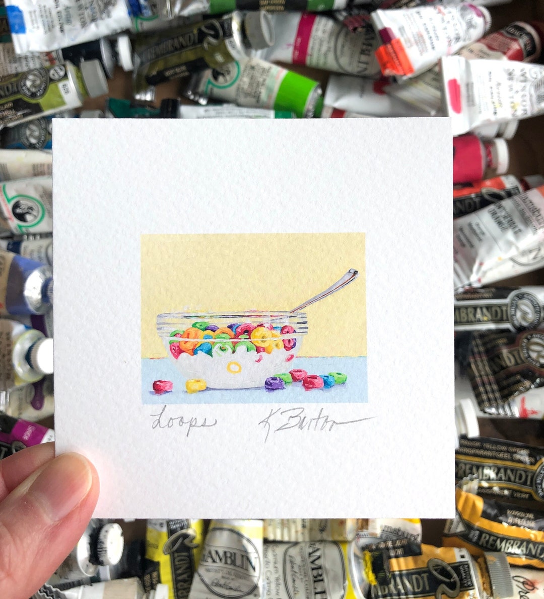 Froot Loops Cereal Bowl Art Print, Food Art, Fast Food Art, Kitchen Pop ...