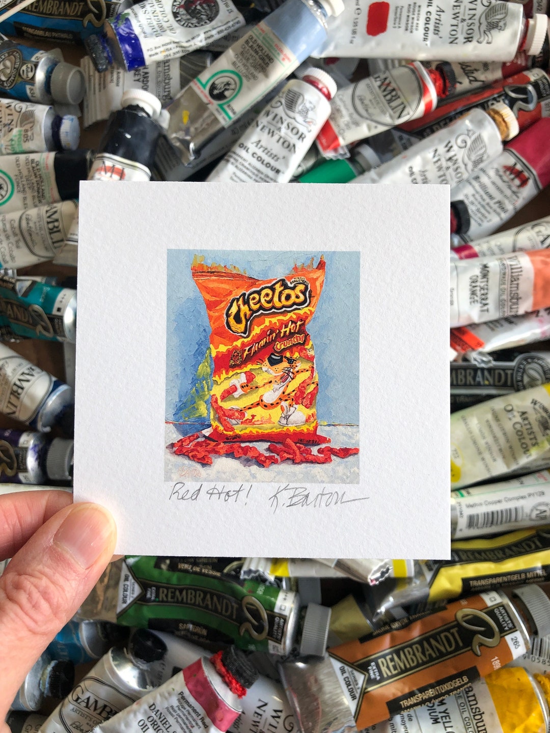 Hot Cheetos Bag Art Print, Junk Food Art, Small Miniature Art Print - Etsy